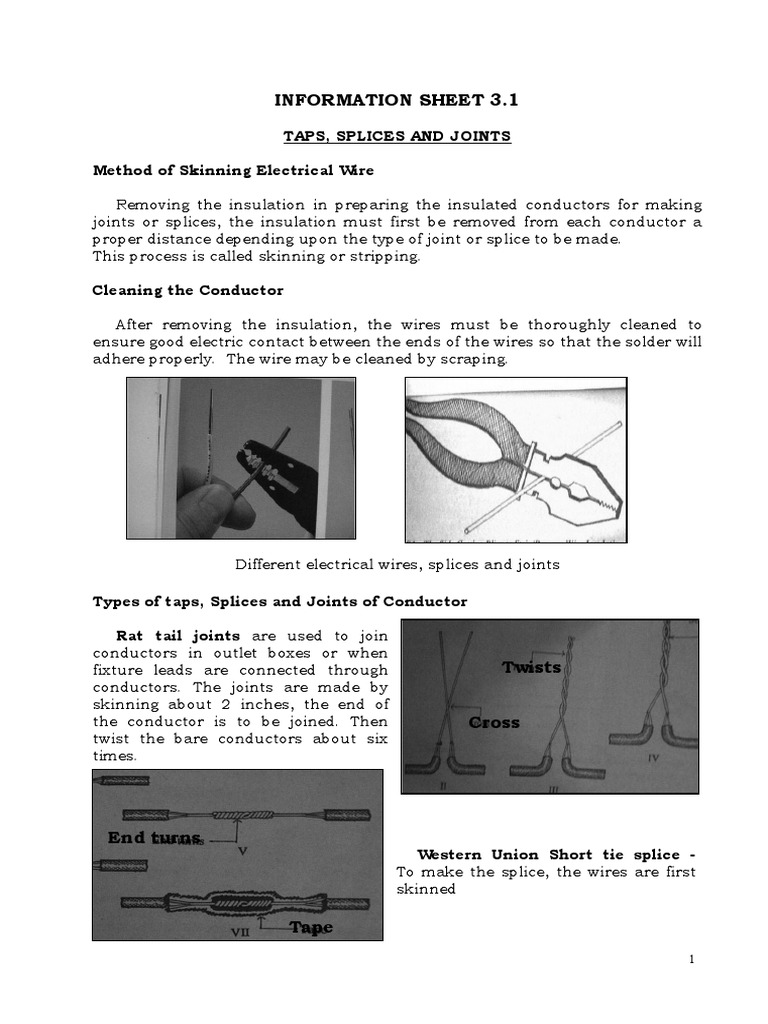 Tap Joint Splices | PDF | Wire | Electrical Wiring