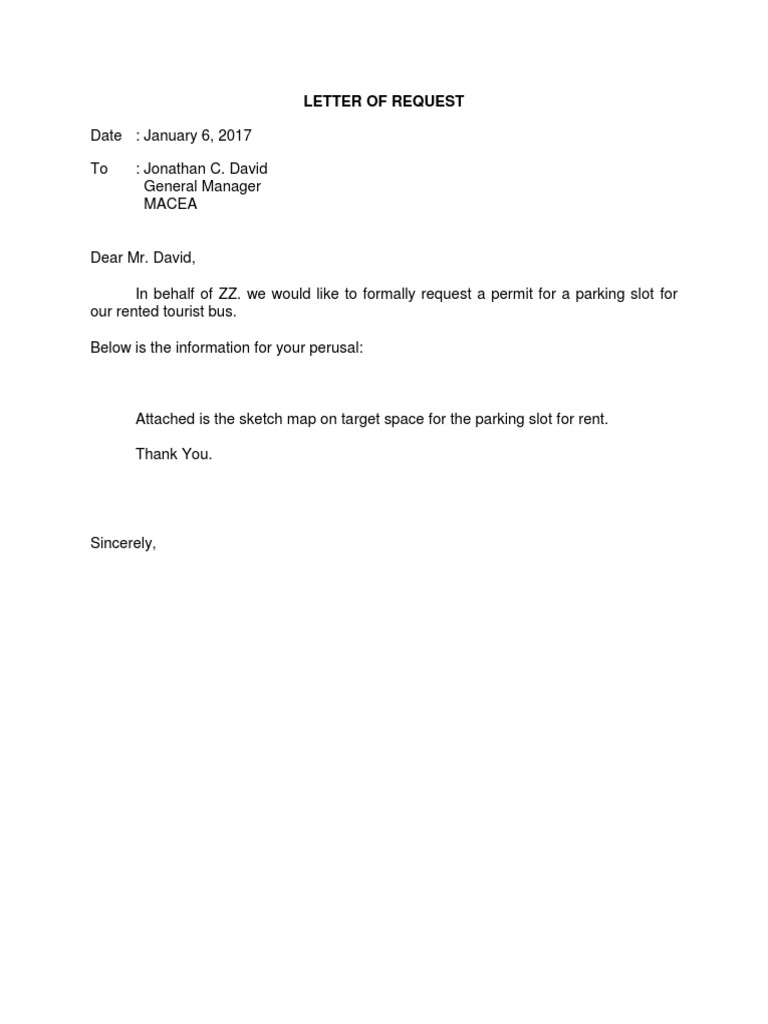 Request Letter Macea Tourist Bus | PDF
