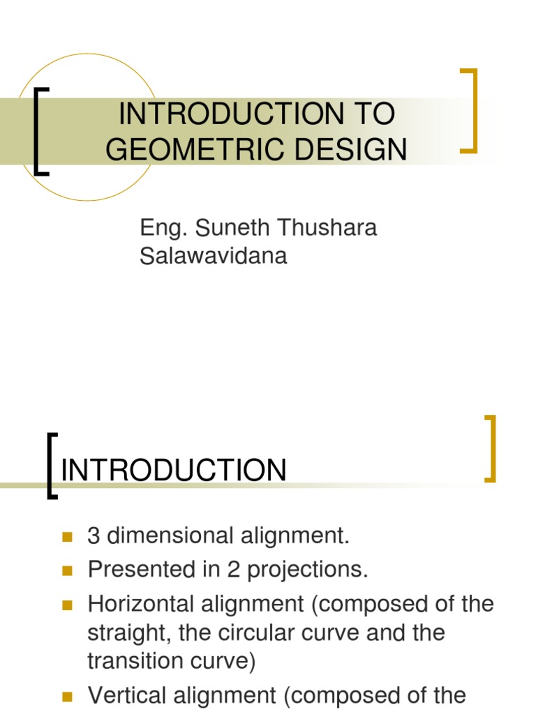 1-Introduction To Geometric Design | PDF | Lane | Road