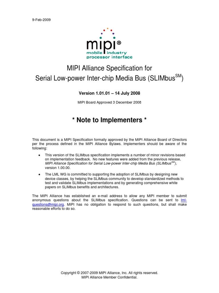 Intro To SLIMbus | PDF | Telecommunications | Digital Technology