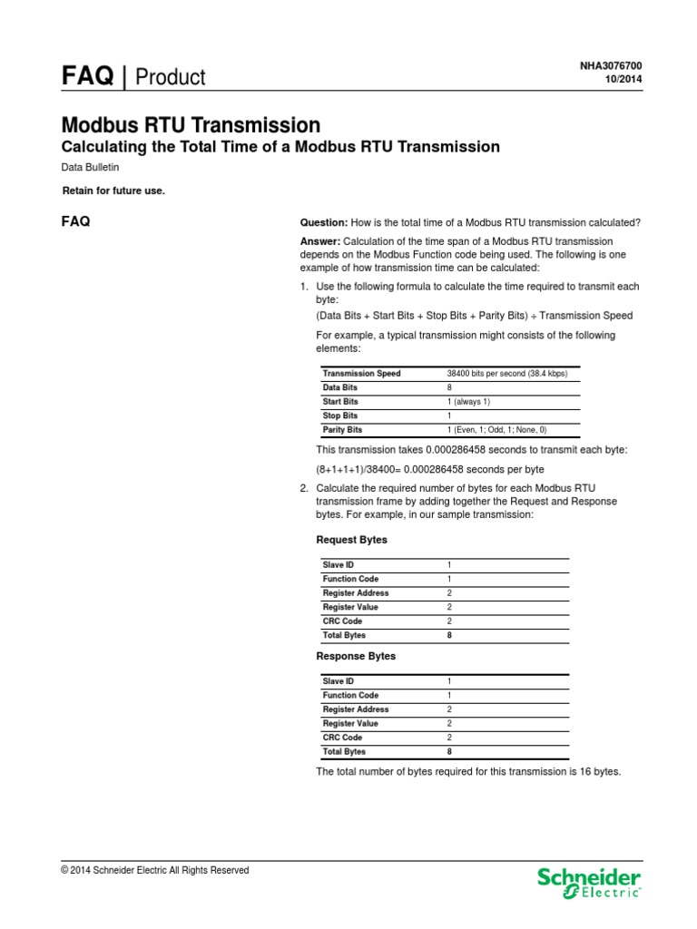 Calculating RTU Transmission | PDF | Byte | Bit Rate