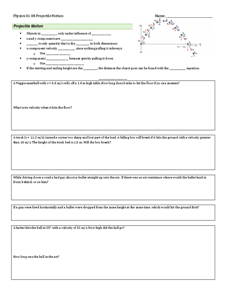 Physics 01-08 Projectile Motion | PDF | Projectiles | Mechanics