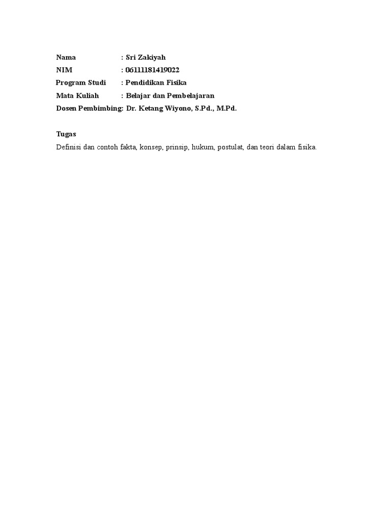 Definisi Dan Contoh Fakta, Konsep, Prinsip, Hukum, Postulat, Dan Teori ...