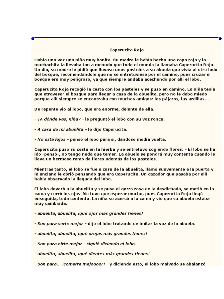 Actividad de Lectura | PDF | Caperucita Roja | Lobo gris