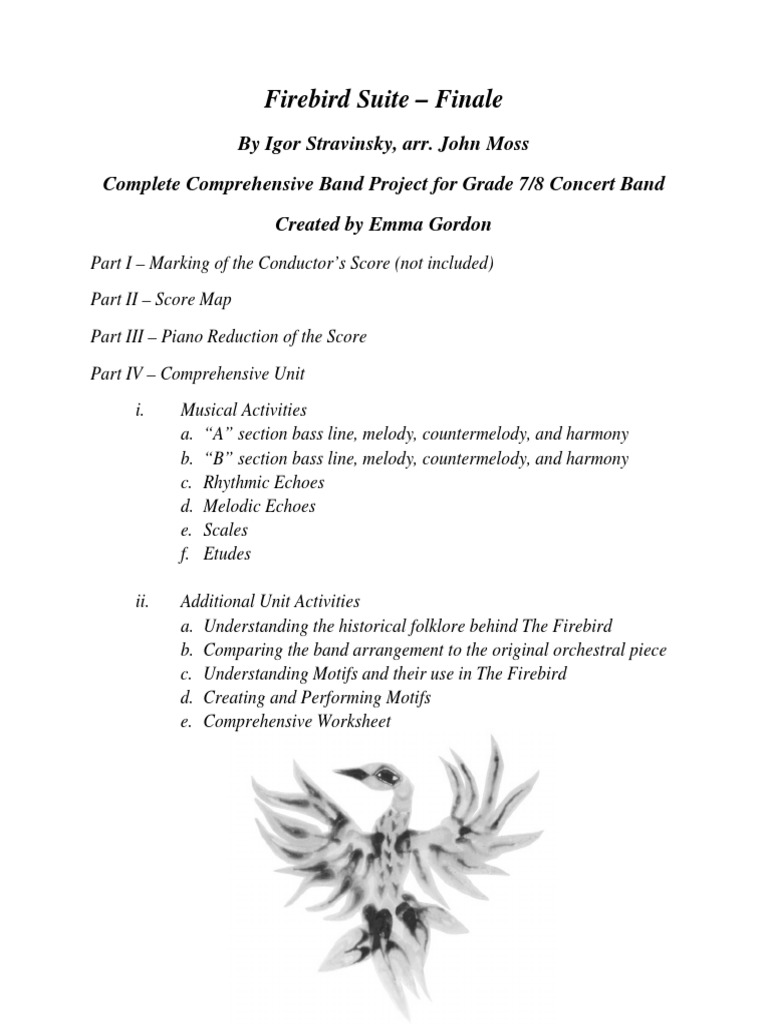 Firebird Suite - Finale Complete Unit | PDF | Saxophone | Tenor Saxophone