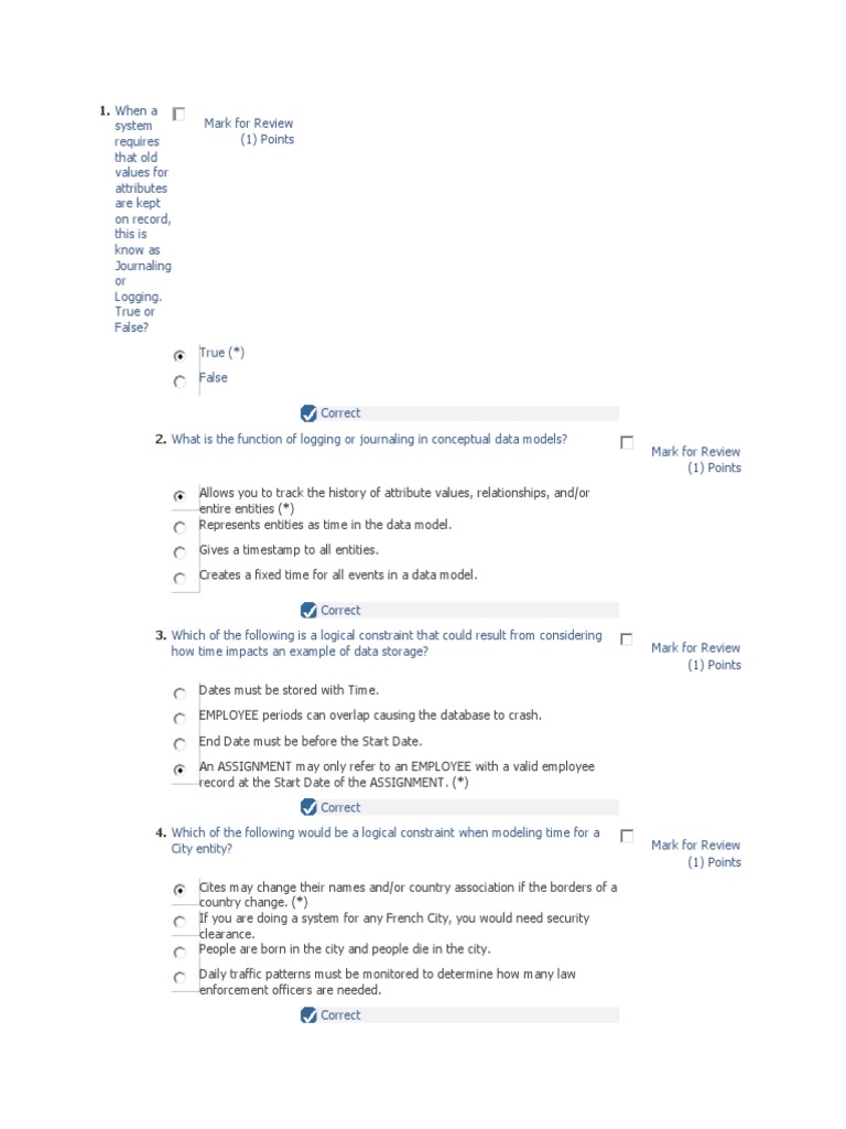 Quiz 8 | PDF | Data Model | Databases