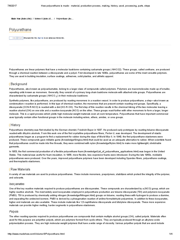 How Polyurethane Is Made - Material, Production Process, Making ...