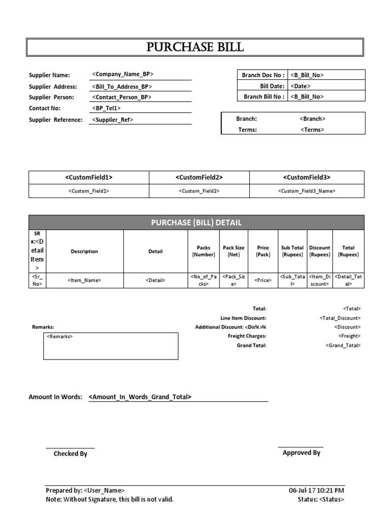 Purchase (Bill) Detail | PDF | Business