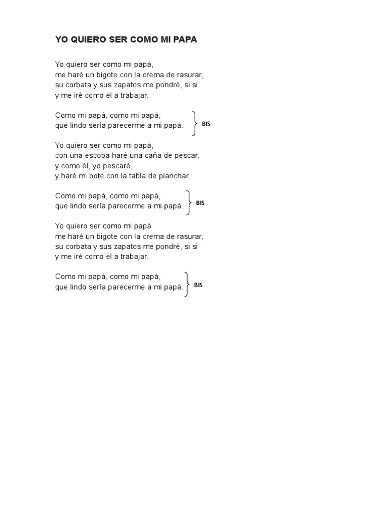 Yo Quiero Ser Como Mi Papa | PDF