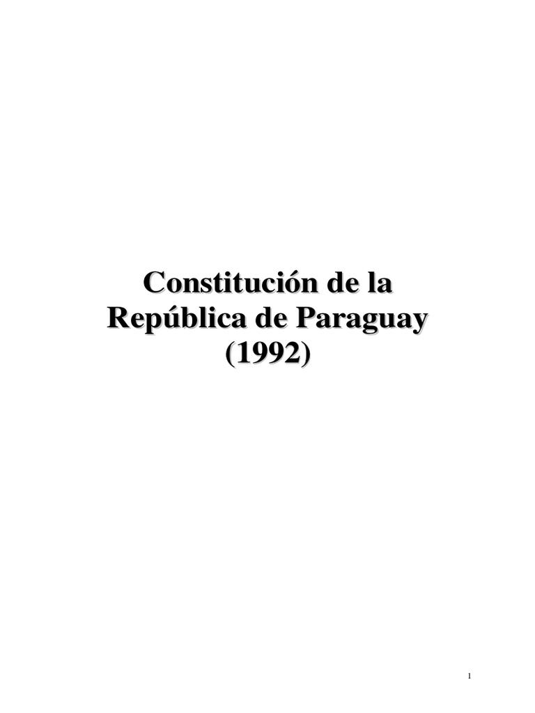 Constitucion Nacional 1992 Paraguay | PDF | Igualdad social | Derecho ...