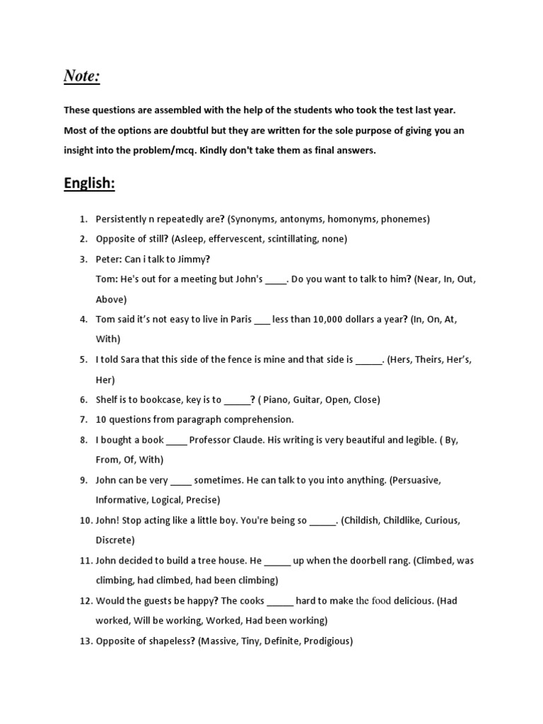 PIEAS PAST Paper For BS Students | PDF | Chemical Polarity | Mole (Unit)