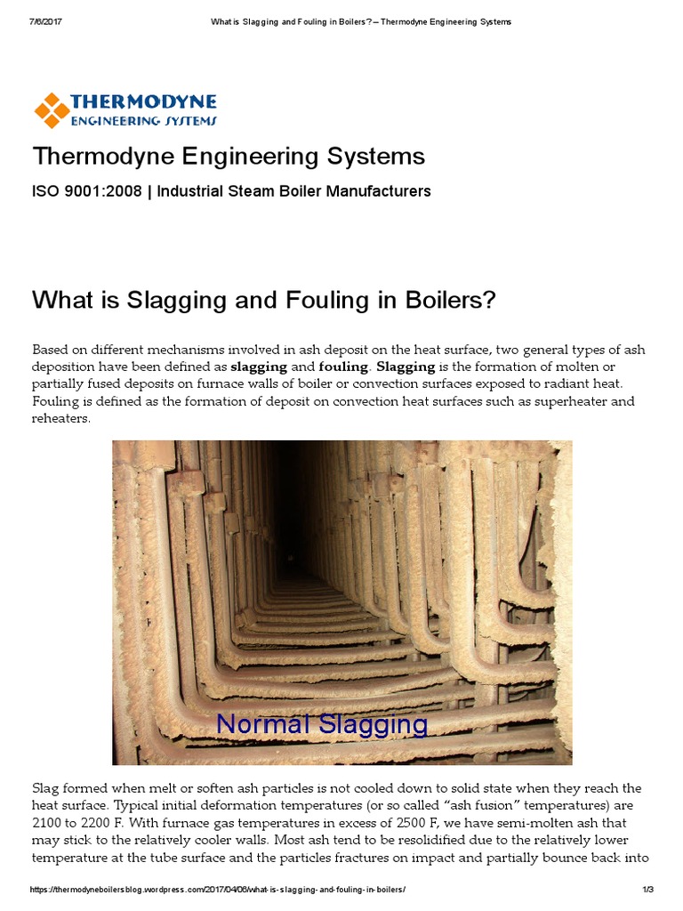 What Is Slagging and Fouling in Boilers - Thermodyne Engineering ...