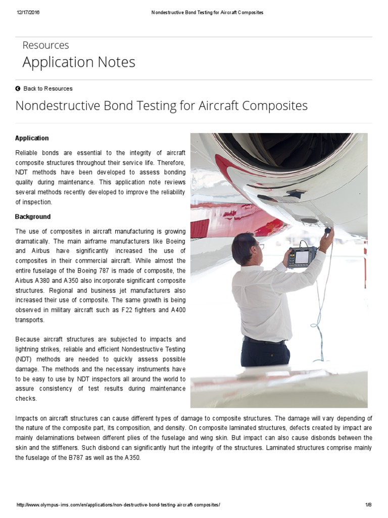 Nondestructive Bond Testing For Aircraft Composites-Olympus | PDF ...