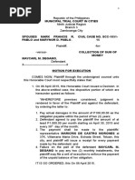 Motion For Issuance of Writ of Execution Sample | PDF | Lawsuit ...