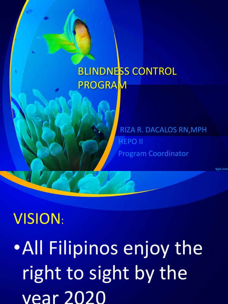 Blindness Control Program: Riza R. Dacalos RN, MPH Hepo Ii Program ...