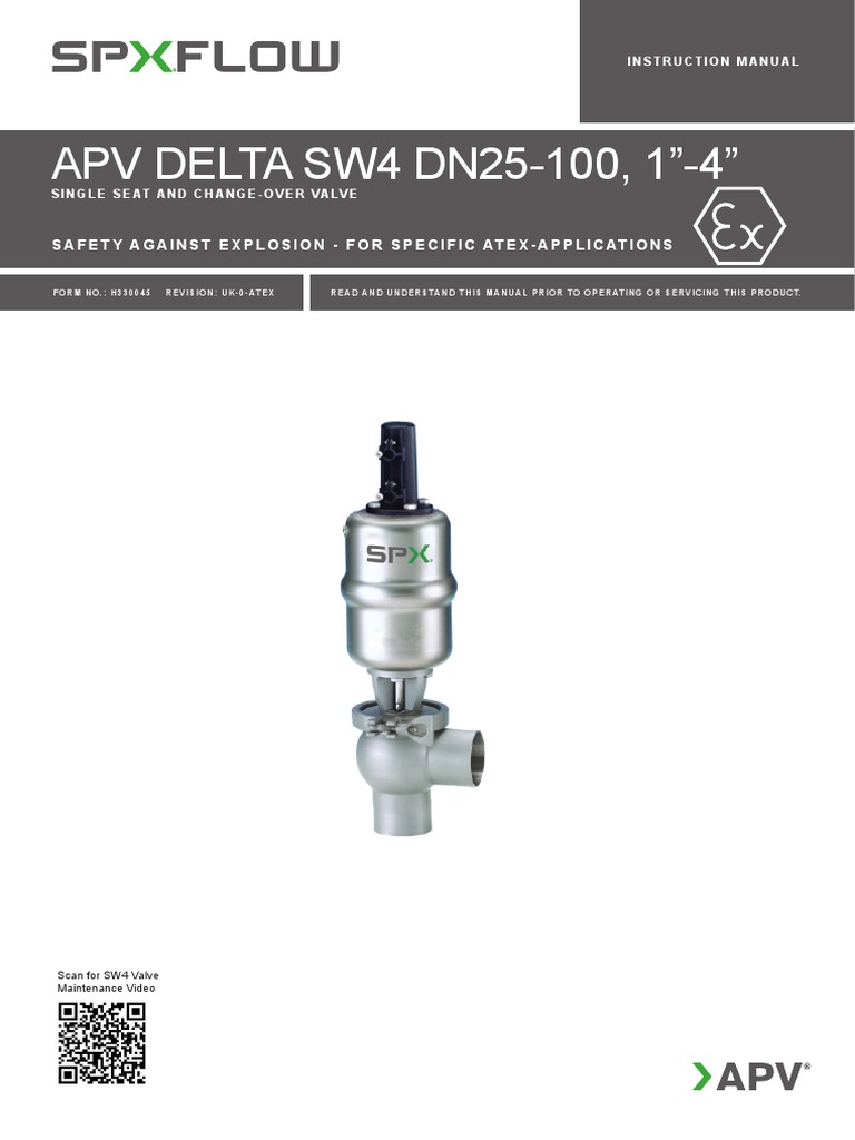 FDV Apv SW4 DN25-100 Atex Uk | PDF | Valve | Actuator