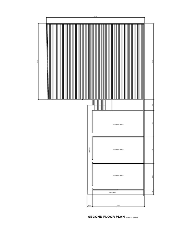 Floor plan layout for a multi-tenant commercial building indicating ...