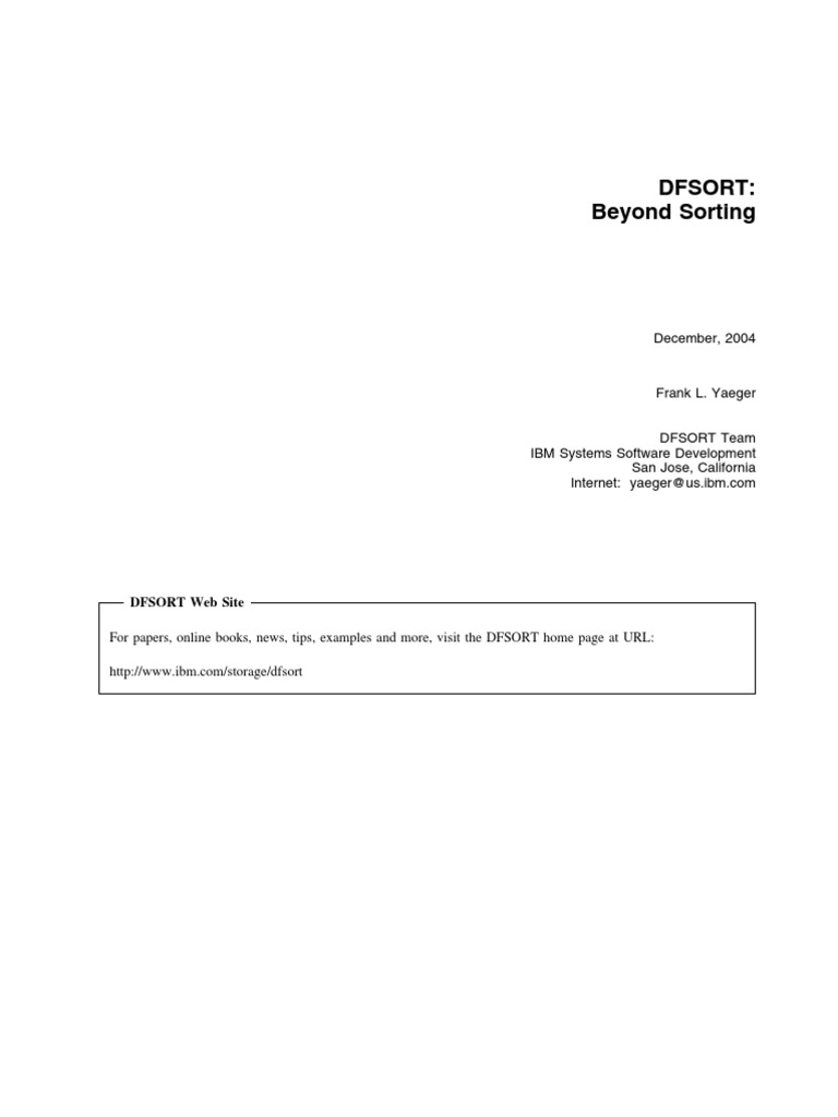 Dfsort: Beyond Sorting: December, 2004 | PDF | Central Processing Unit ...