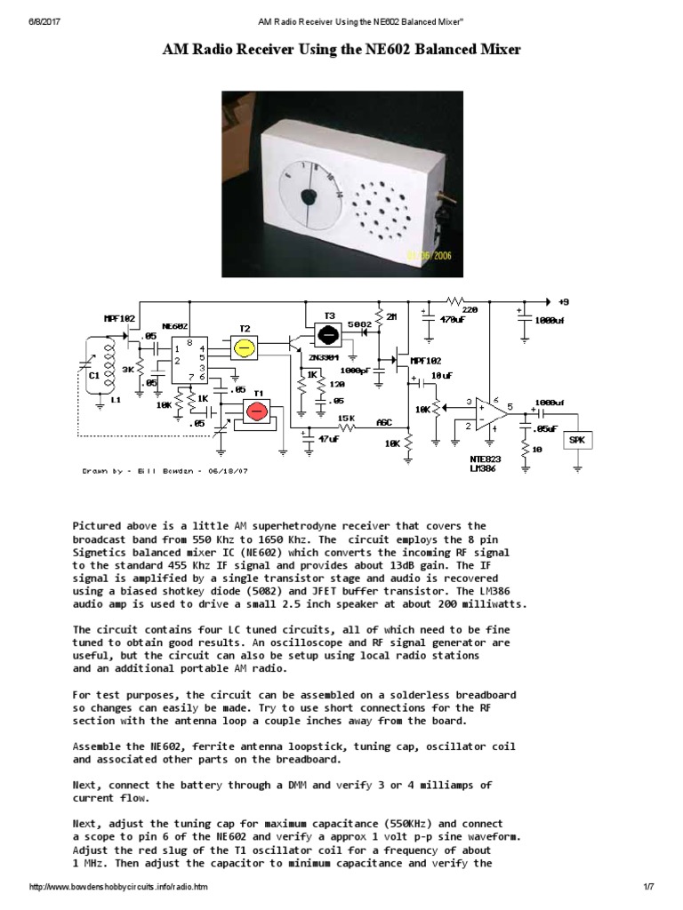 NE602 AM Radio Receiver Circuit Guide | PDF | Antenna (Radio ...