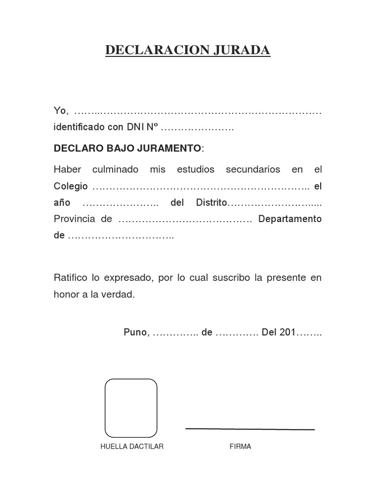 Declaracion Jurada | PDF | Arte