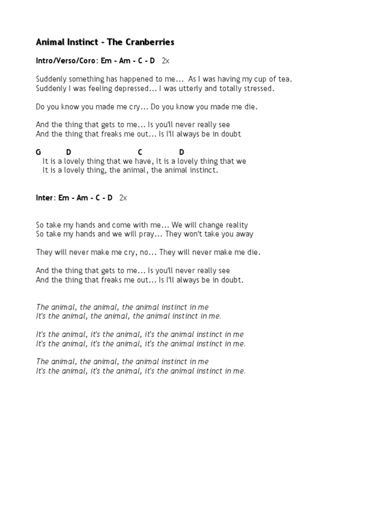 The Cranberries - Animal Instinct | PDF