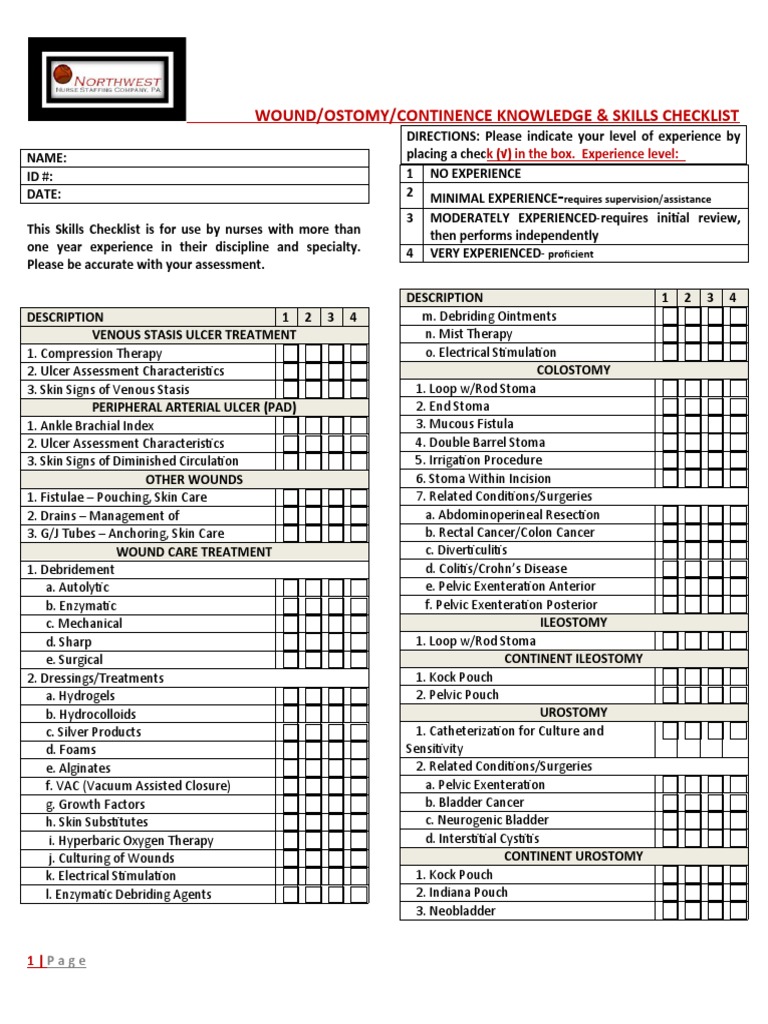 Colostomy Care Skills Checklist | PDF | Urinary Incontinence | Surgical ...