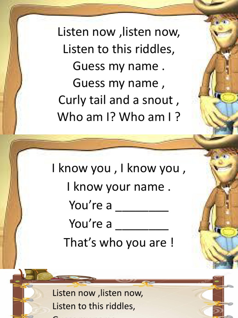 Listen Now, Listen Now, Listen To This Riddles, Guess My Name - Guess ...
