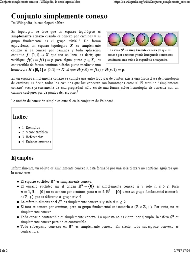 Conjunto Simplemente Conexo | PDF | Topología general | Álgebra abstracta