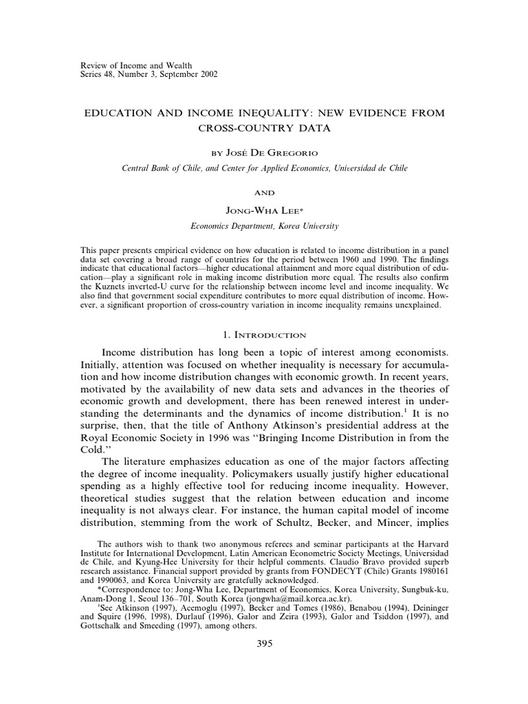 Education Cross Country | PDF | Gini Coefficient | Income Distribution
