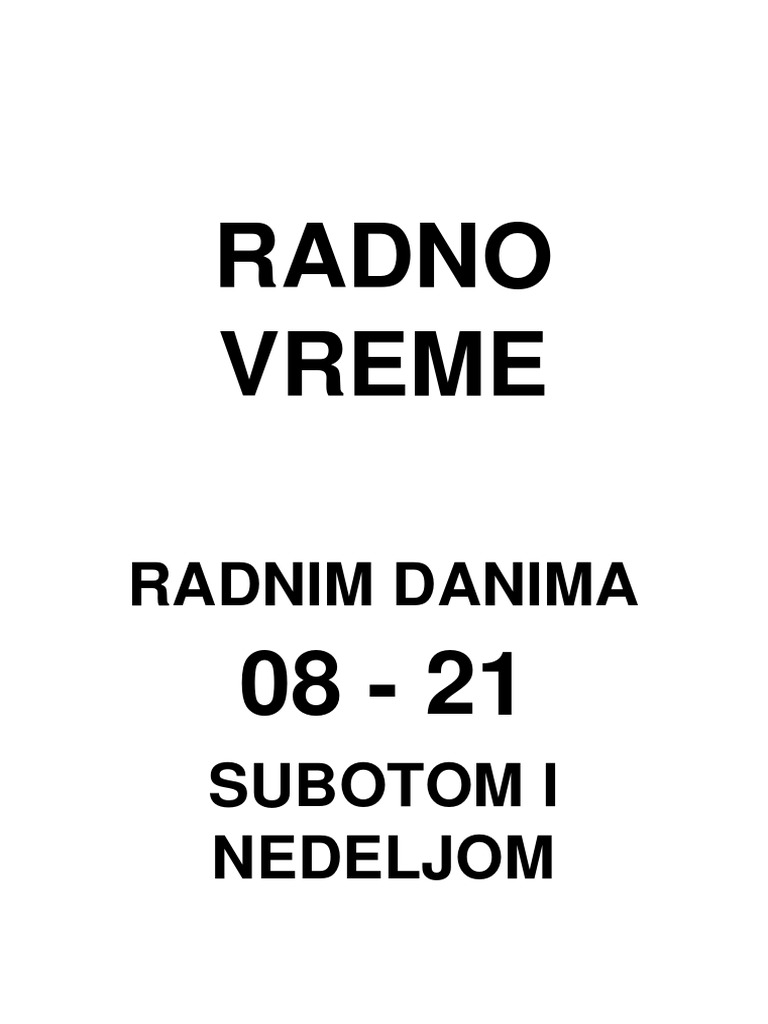 Radno Vreme | PDF