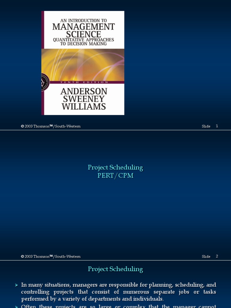 Project Scheduling PERT-CPM | PDF | Systems Science | Business