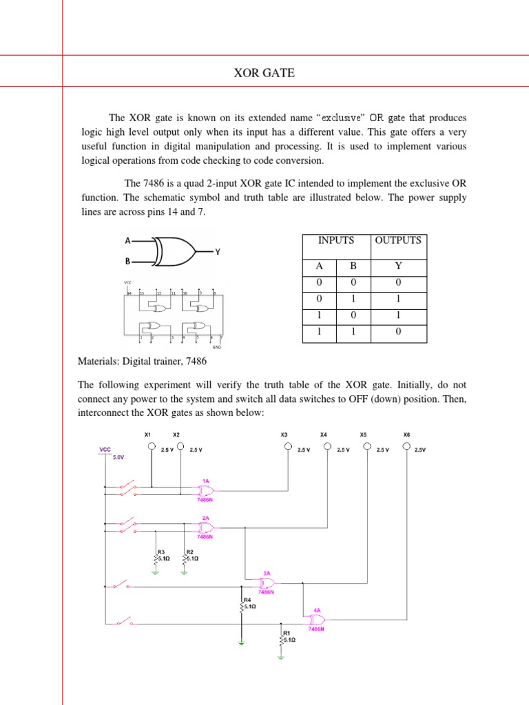 XOR | PDF | Electrical Circuits | Digital Electronics