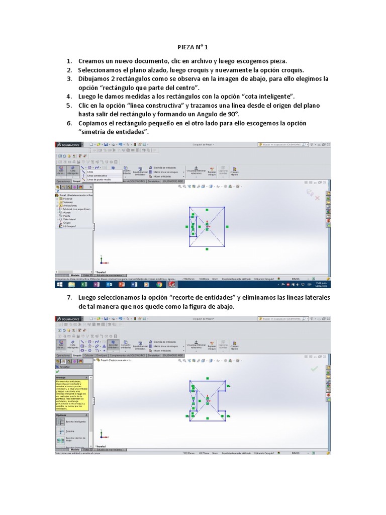 Informe de Solidworks - Piezas Basicas | PDF | Rectángulo