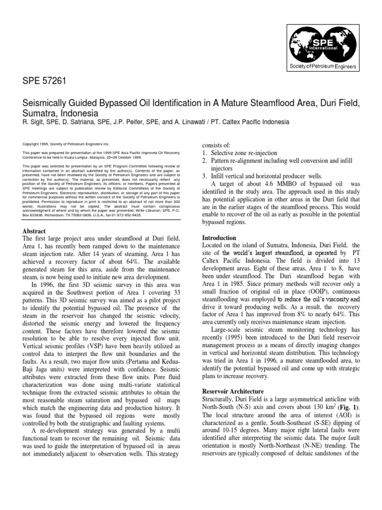 Seismically Guided Bypassed Oil Identification in A Mature Steamflood ...