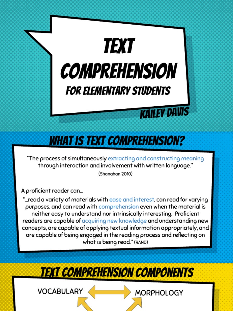 Text Comprehension | PDF | Reading Comprehension | Learning Disability