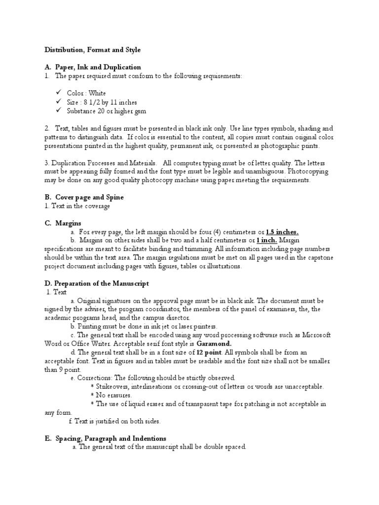 BSIT Capstone Project Manuscript Standard Formatting | PDF | Typefaces | Photocopier