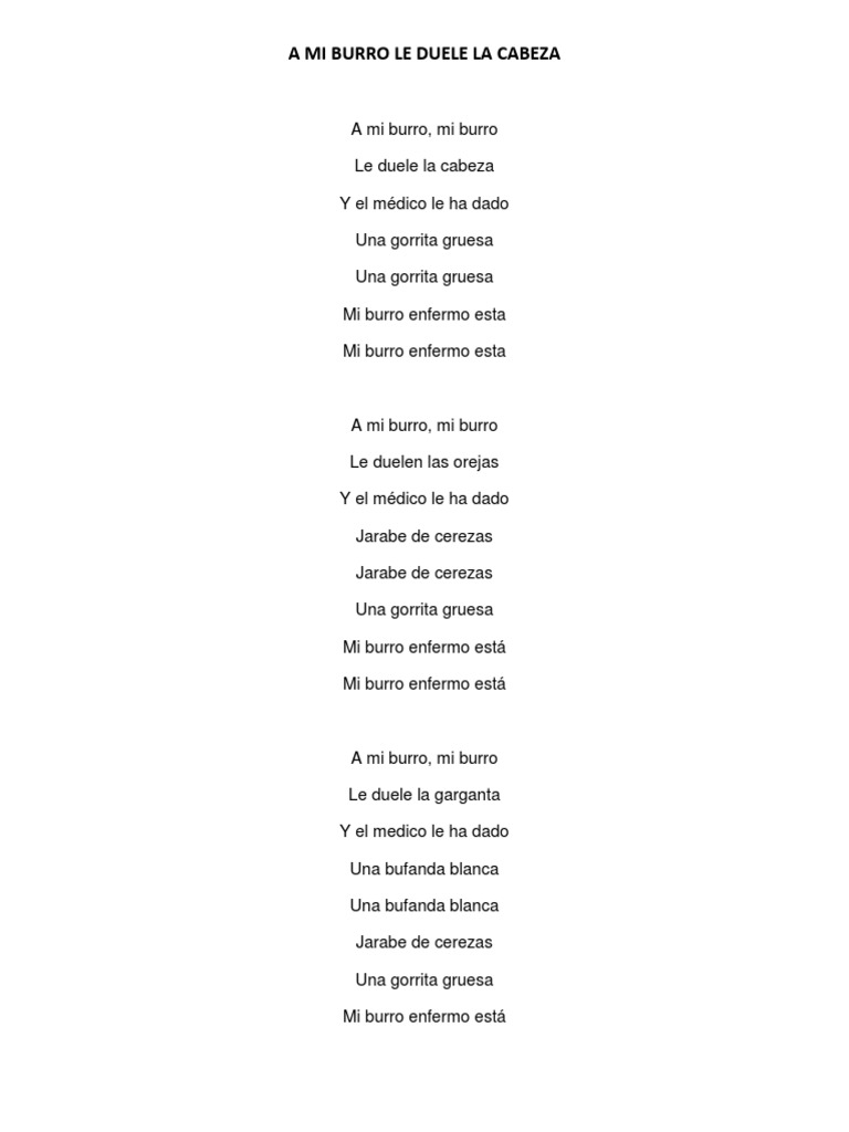 A Mi Burro Le Duele La Cabeza | PDF