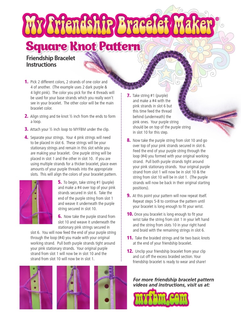 Friendship Bracelet Guide | PDF | Knot