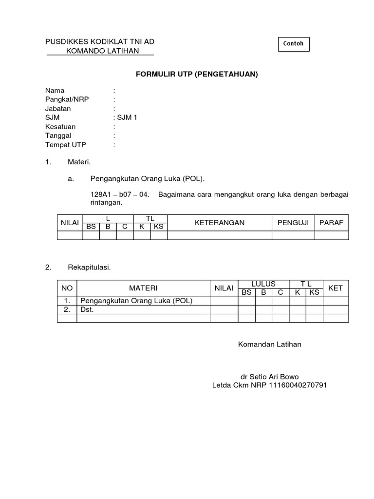Form UTP | PDF