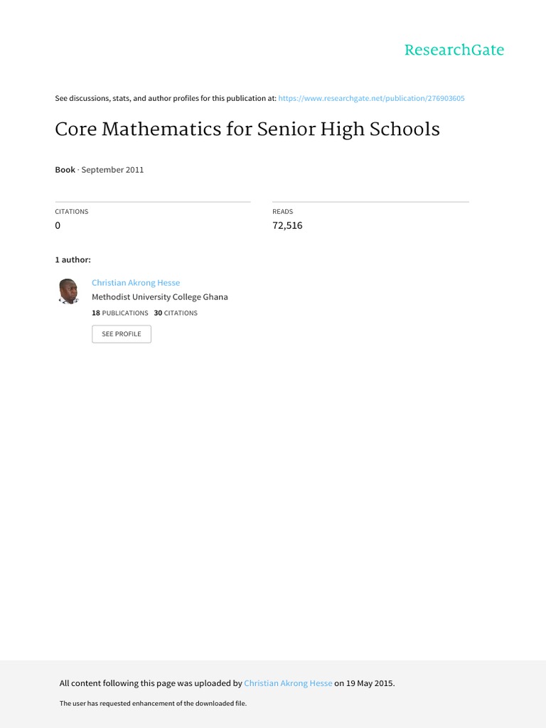 Core Mathematics For Senior High Schools | PDF | Set (Mathematics ...