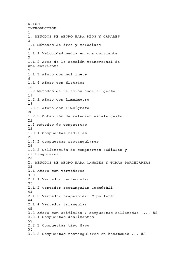 Métodos de Aforo para Ríos y Canales | PDF | Riego | Velocidad