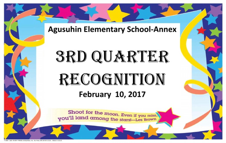 3rd Quarter Recognition Tarpapel | PDF