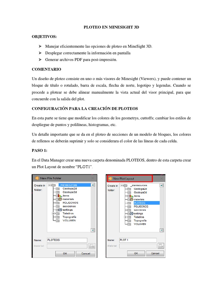 Guía de Ploteo en MineSight 3D | PDF | Archivo de computadora | Informática