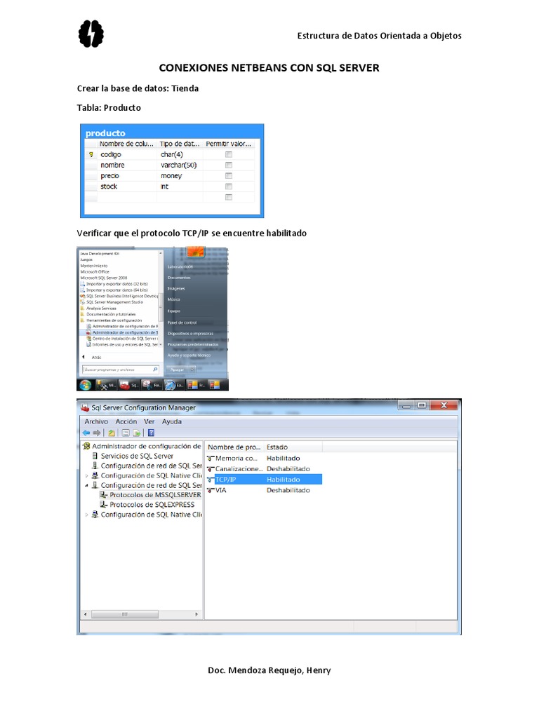 Conexiones NetBeans Con SQL Server | PDF | Servidor SQL de Microsoft | Áreas de informática