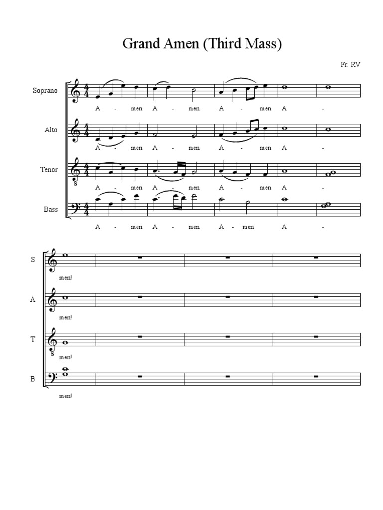 Grand Amen (Third Mass) - Fr. Rudy Villanueva | PDF | Compositions | Musical Compositions