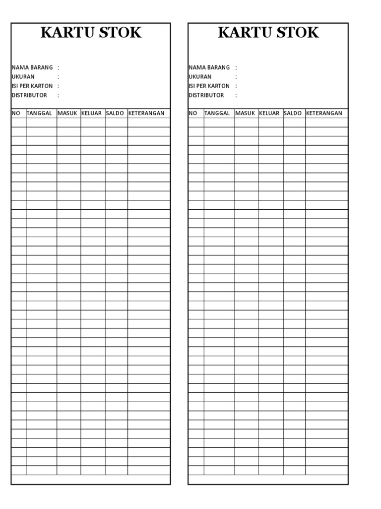Kartu Stok | PDF
