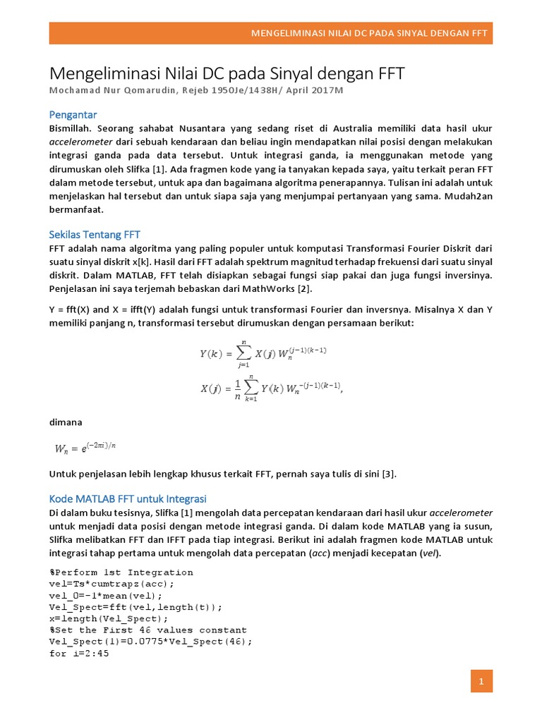 Eliminasi DC pada Sinyal dengan FFT | PDF