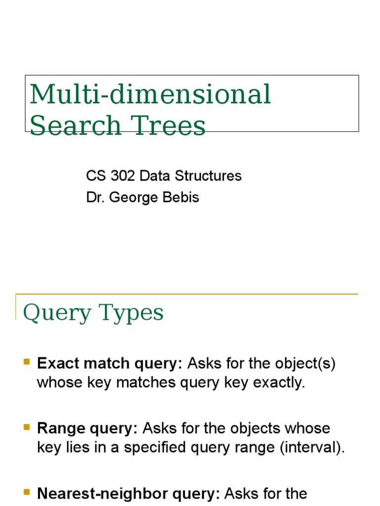 Multidimensional Search Trees | PDF | Computer Data | Information Retrieval