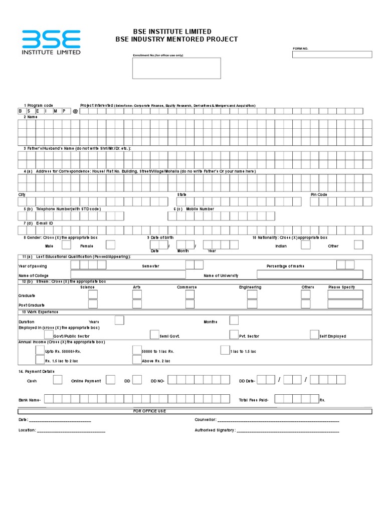 Bse-Imp App Form | PDF | Money | Economies