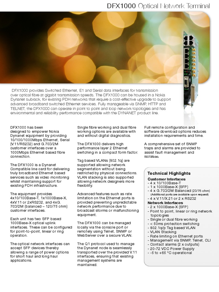 DFX1000 PDH-System en | PDF | Computer Network | Network Topology